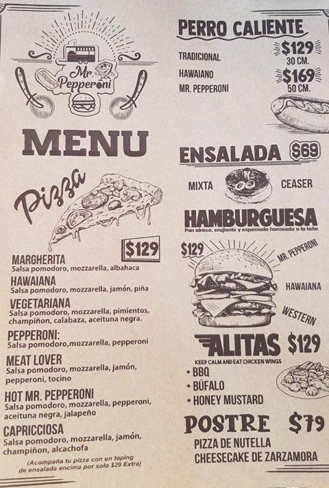 Menu at Mr.Pepperoni pizzeria italiana, Nuevo Vallarta