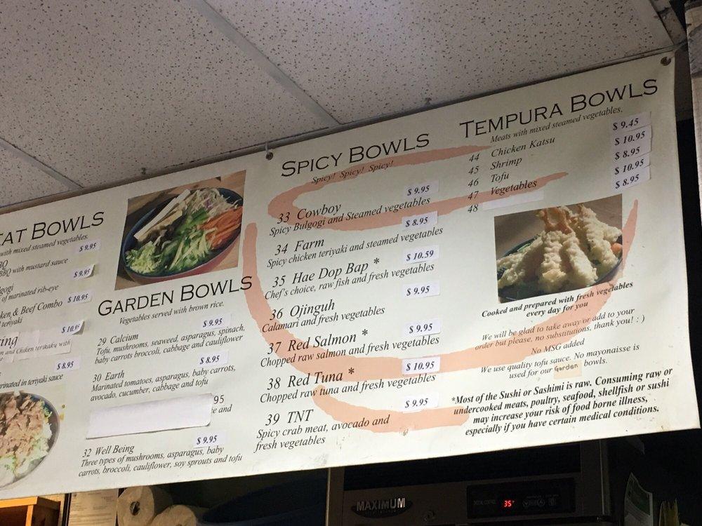 Menu at Red Bowls Restaurant, Seattle