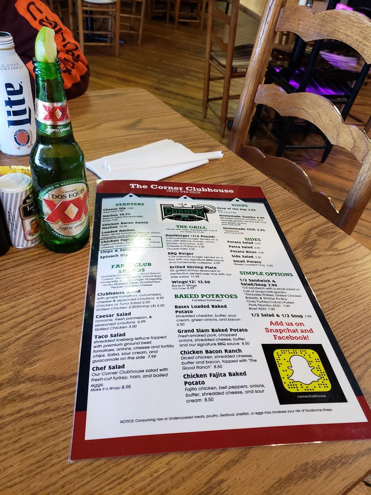 Menu at The Corner Clubhouse, Magnolia