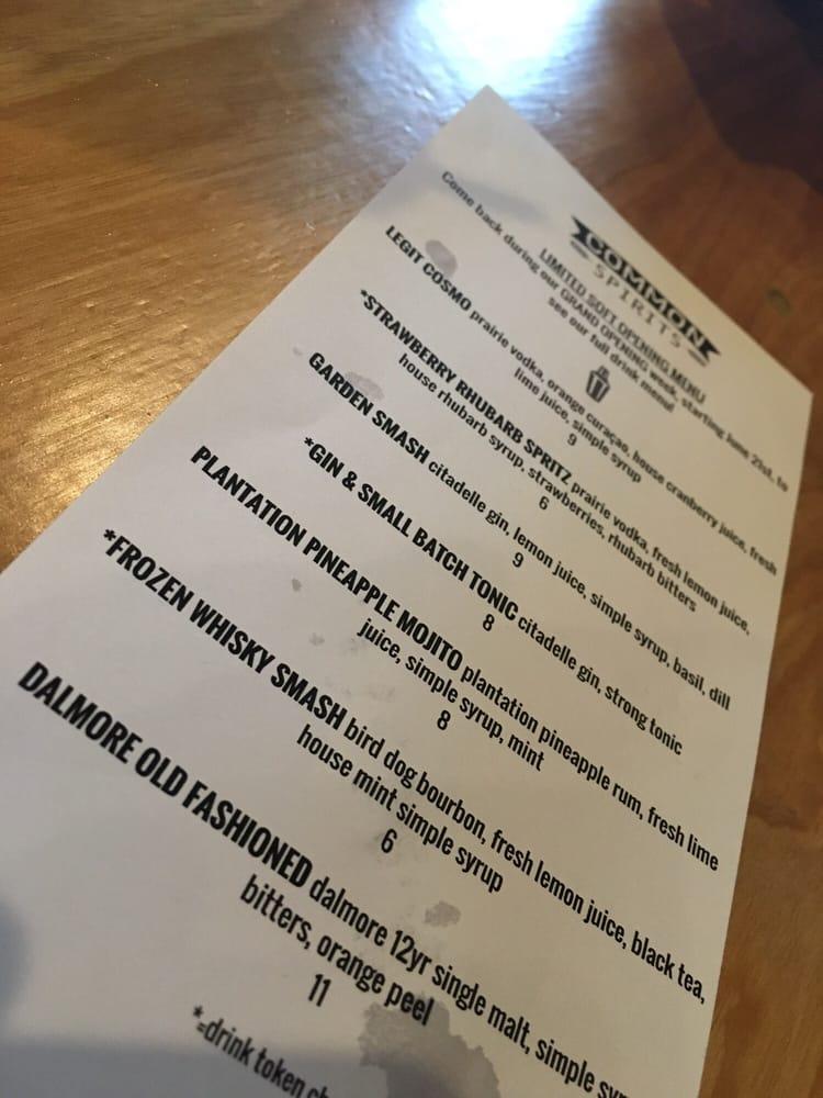 Menu at Common Spirits pub & bar, Goshen