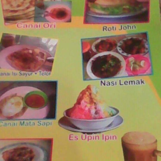 Menu at Kedai Roti Canai Malindo restaurant, Blitar