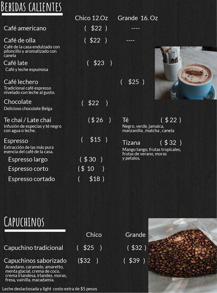 Menu at La Colonial, Mexico City, san andres de la sierra 69