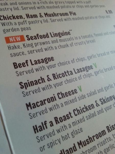 Menu at Swinging Bridge Table Table restaurant, Manchester
