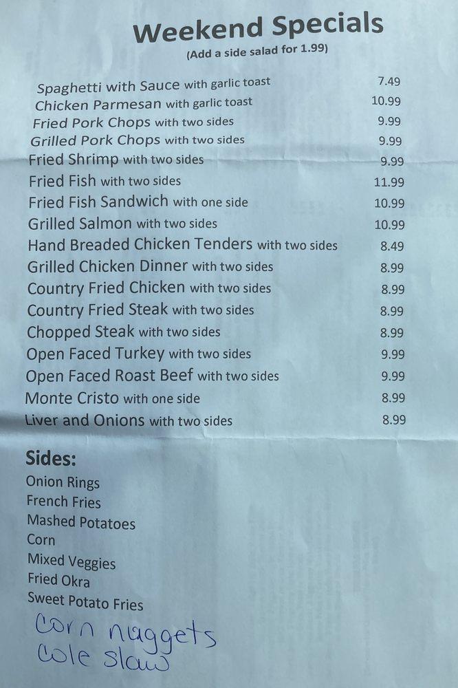 Menu at Apollo Beach Diner restaurant, Apollo Beach