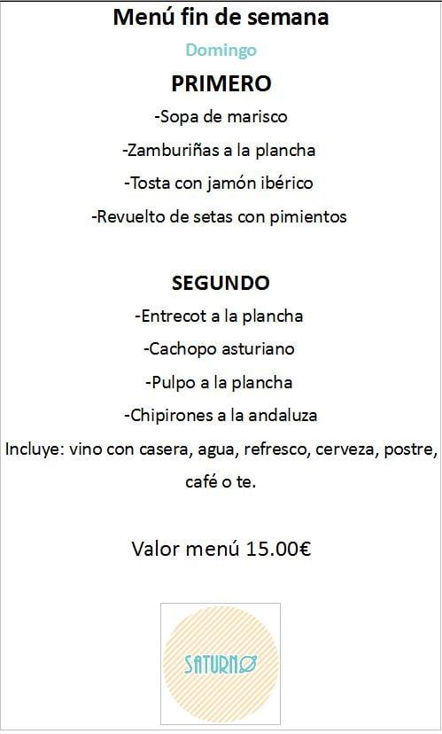 Menu at BAR Restaurante Saturno, Parla