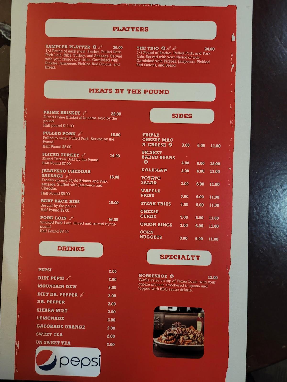 Menu at Bobbie Lane's BBQ, Decatur