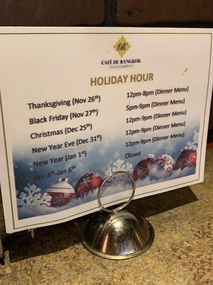 Menu at Cafe’ de Bangkok - Gilbert, AZ, Gilbert