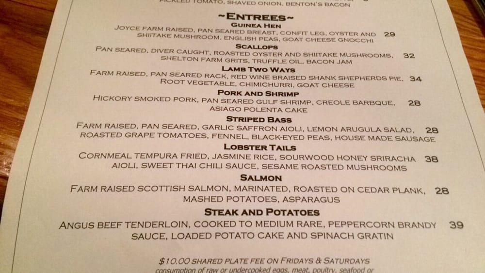 Menu at Foothills Milling Co restaurant, Maryville