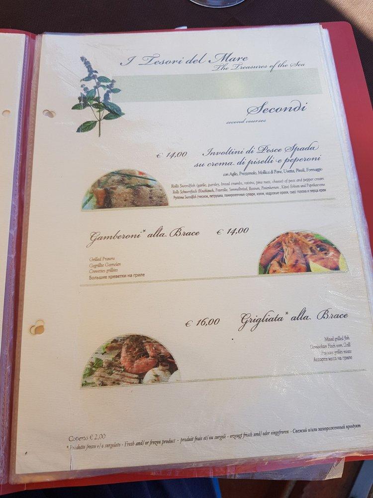 Menu at La Taverna Dell'Etna restaurant, Castelmola