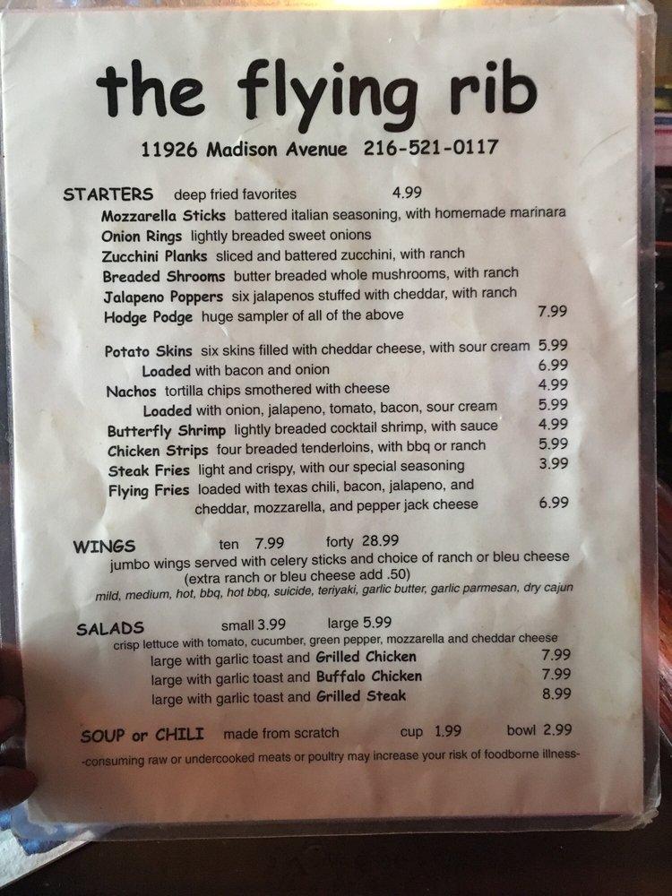Menu at The Flying Rib pub & bar, Lakewood
