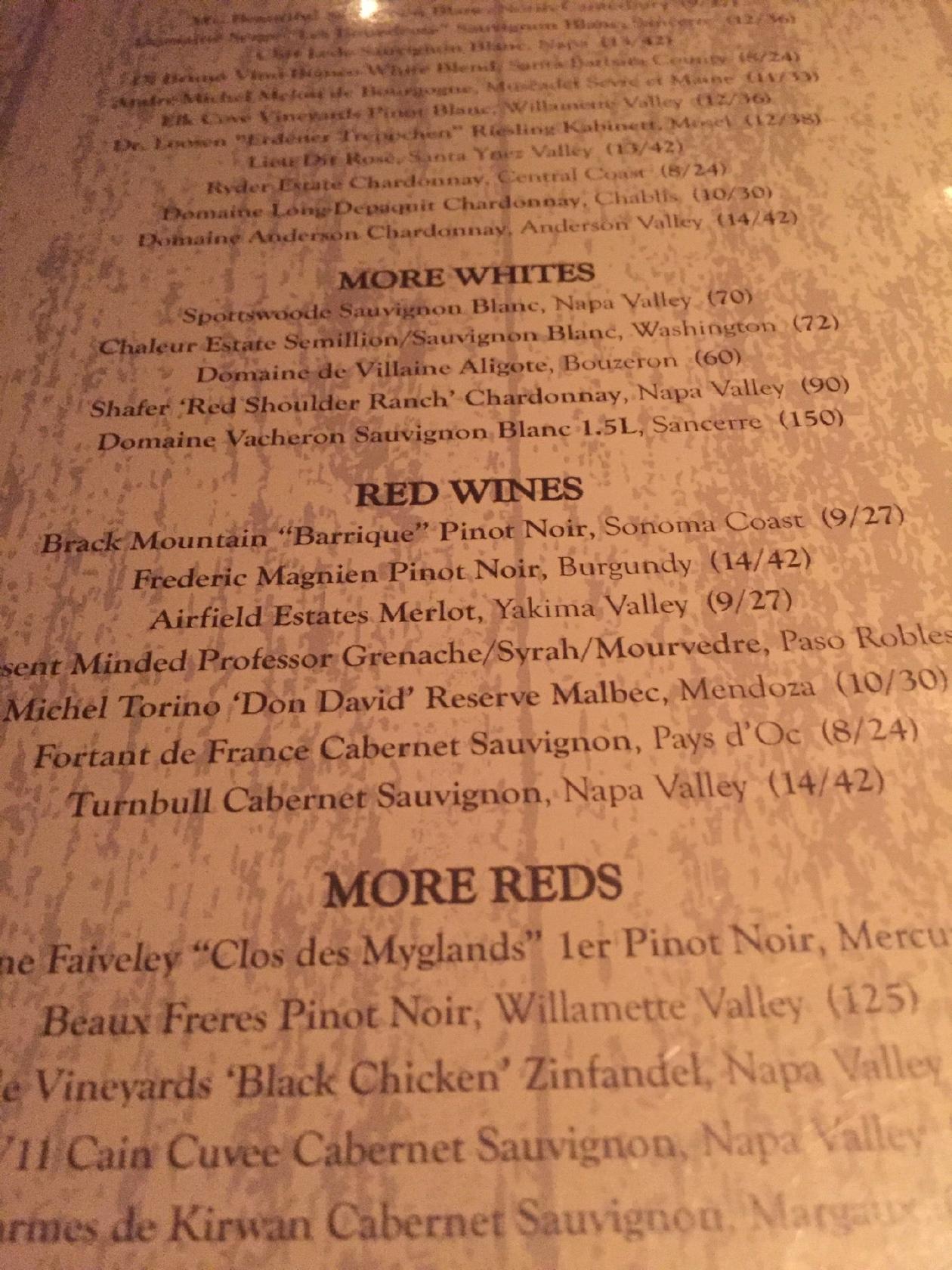 Menu at Buck & Rider steakhouse, Phoenix