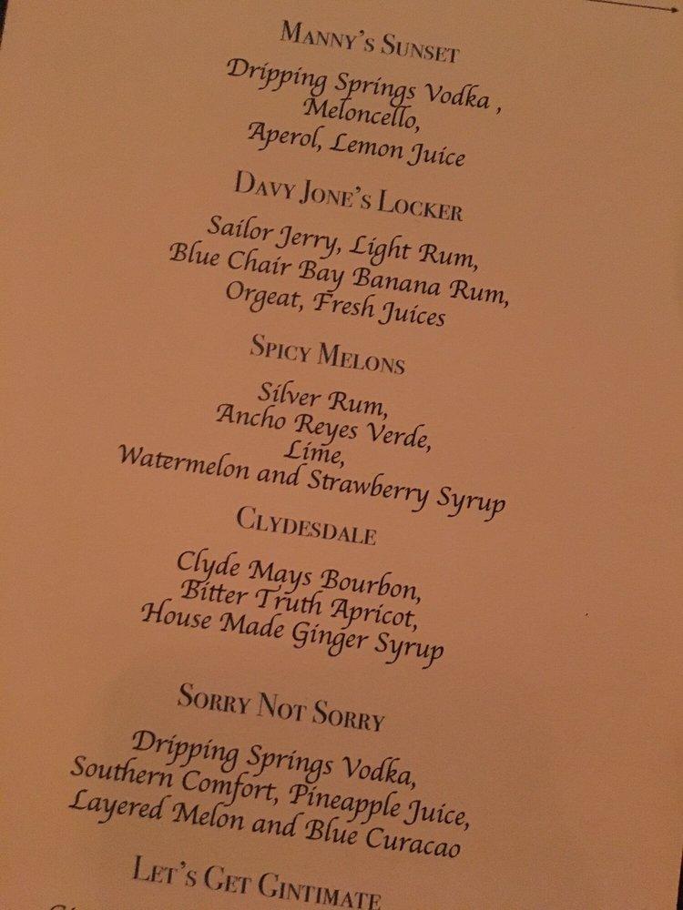 Menu at Edison Experiment pub & bar, San Antonio