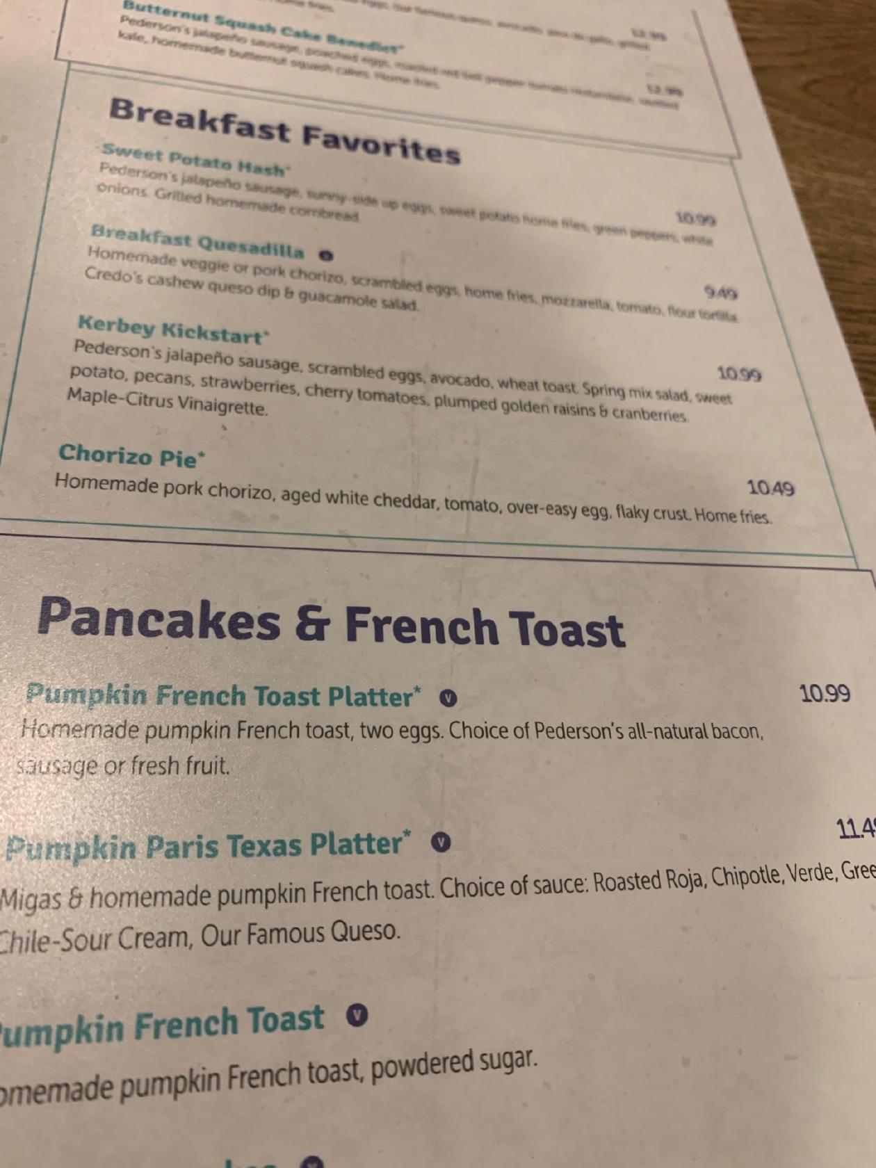 Menu at Kerbey Lane Cafe, Round Rock, N Mays St #420
