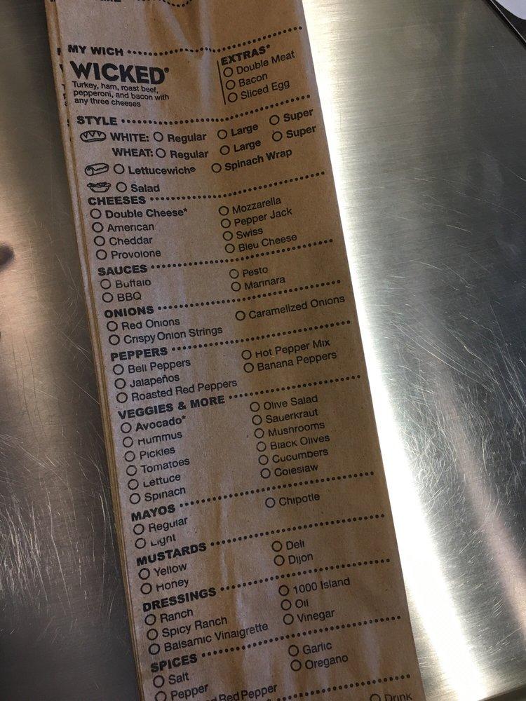 Menu at Which Wich Superior Sandwiches restaurant, Port St. Lucie