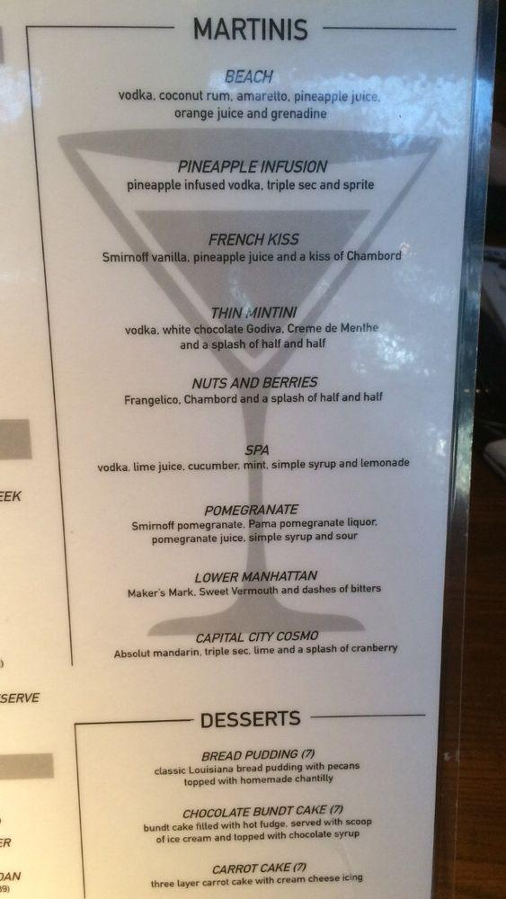 Menu at Capital City Grill restaurant, Baton Rouge, 100 Lafayette St