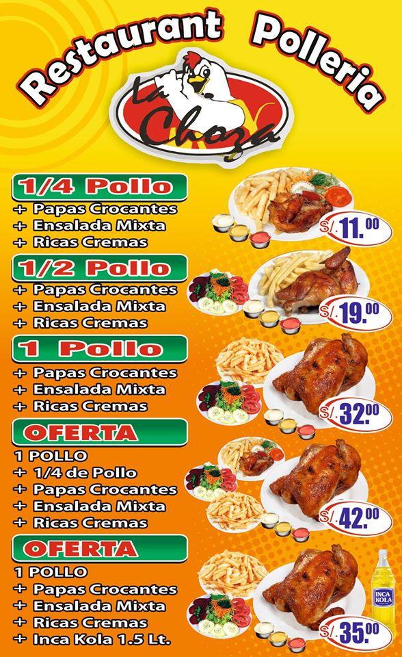 Menu at Choza Chicken restaurant, Surquillo