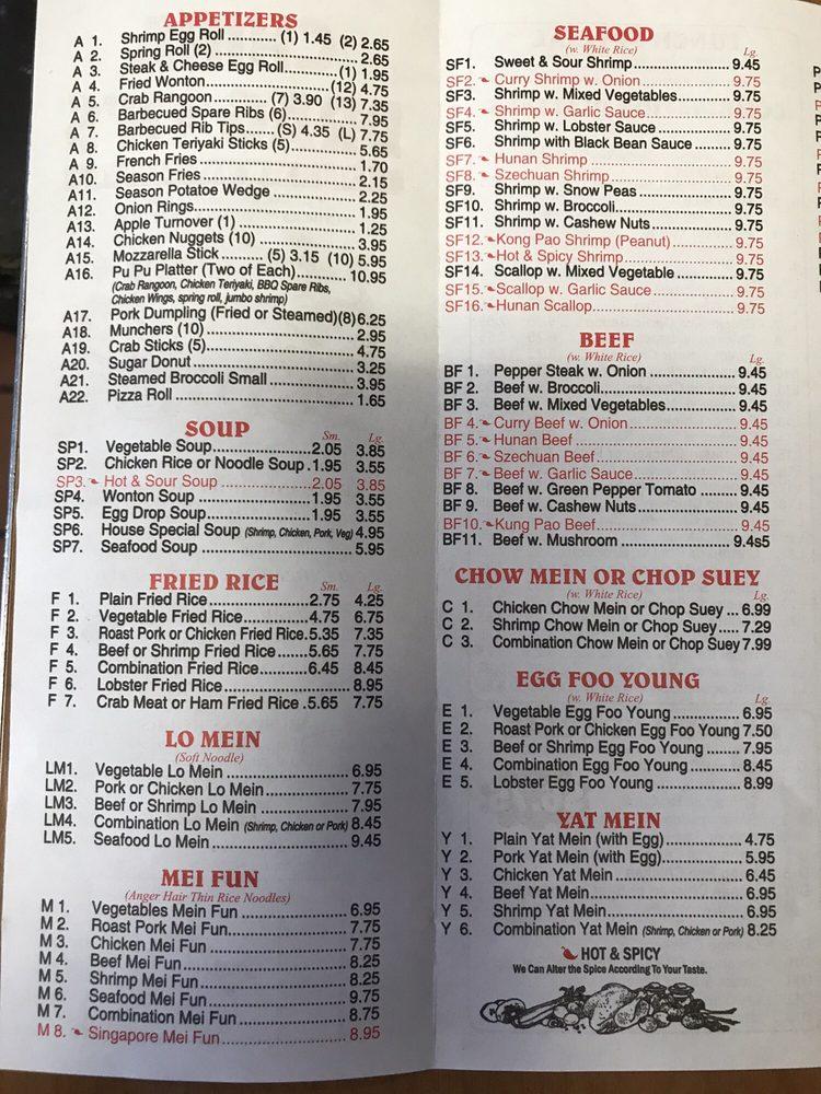 Carta de China Dragon Carryout, Greater Landover