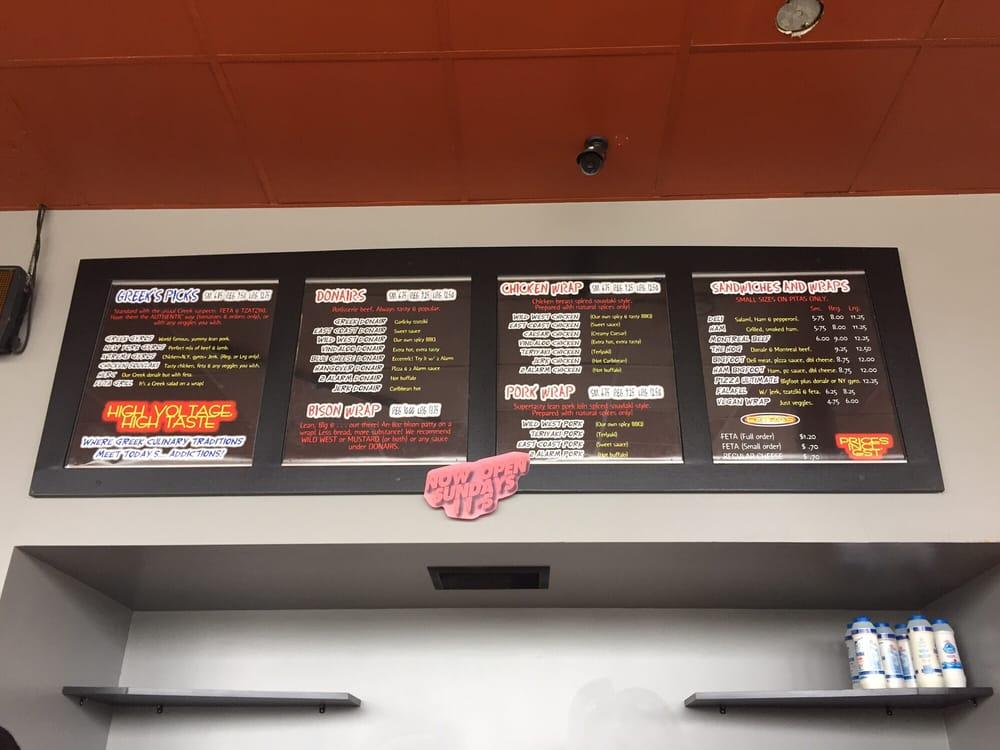 Menu at High Voltage restaurant, Edmonton