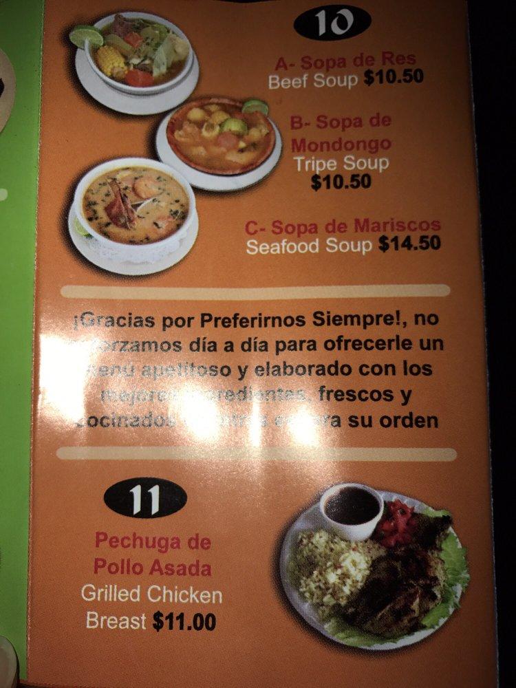 Menu at La Preferida restaurant, Takoma Park, New Hampshire Ave