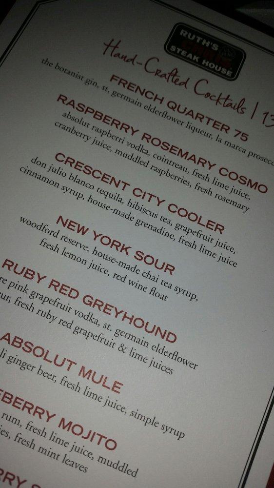 Menu at Ruth's Chris Steak House pub & bar, Albuquerque