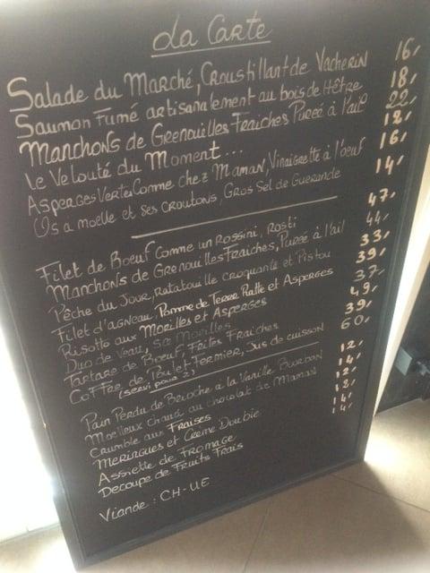 Speisekarte von Chez Maman, Genf