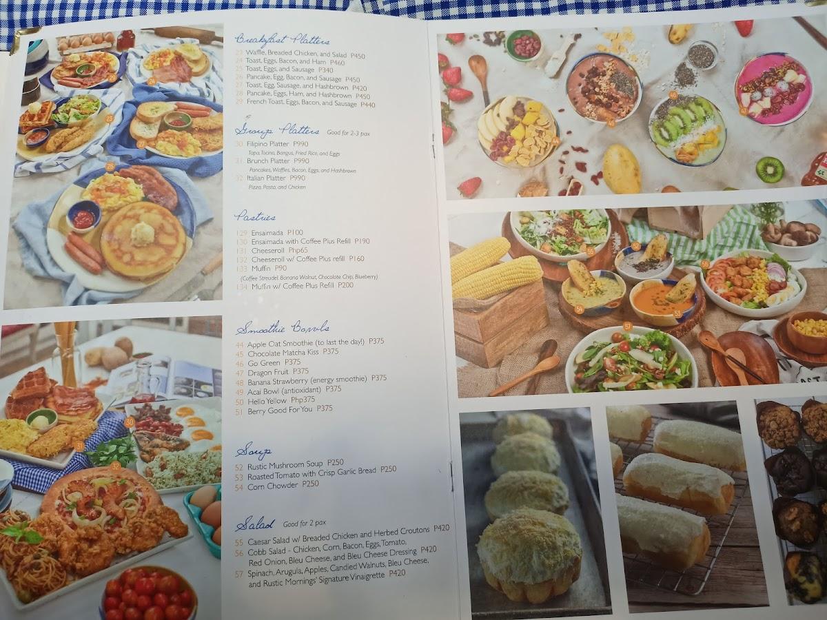 Menu at Rustic Mornings By Isabelo Garden restaurant, Marikina