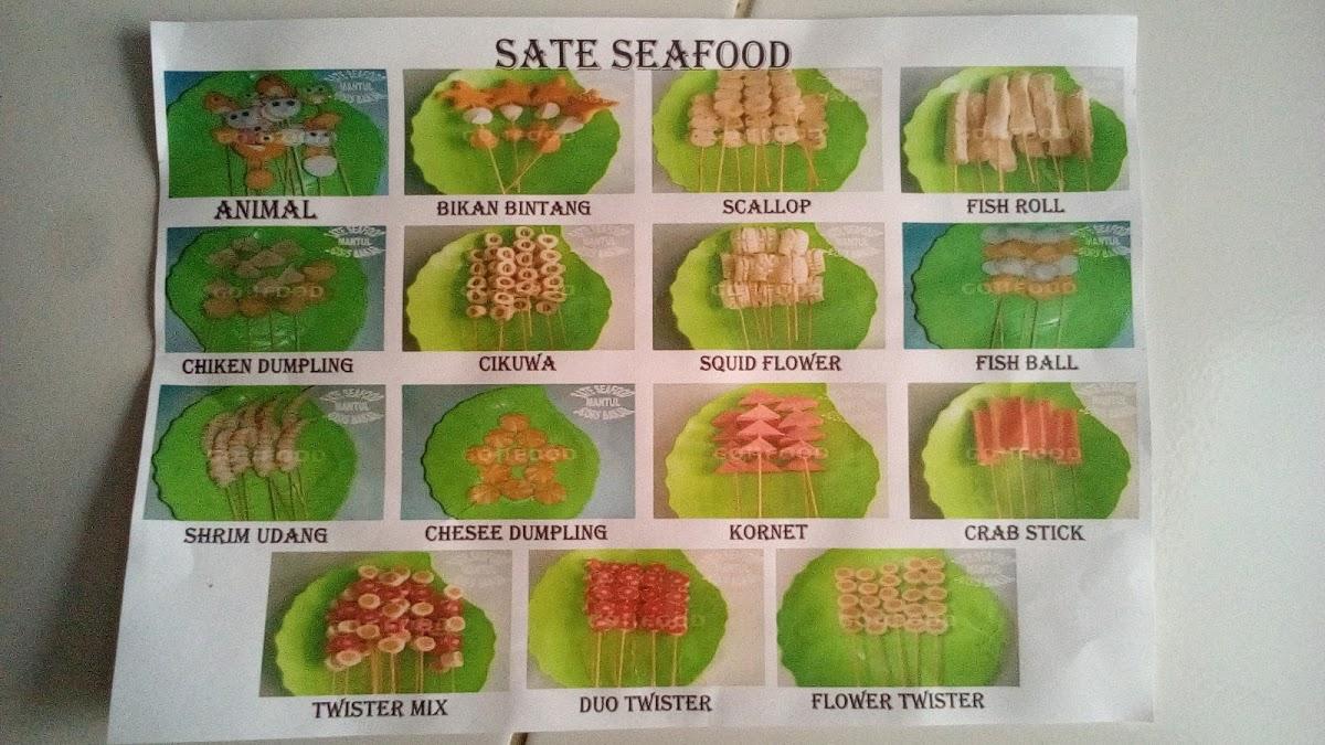 Menu at SATE SEAFOOD & SOSIS BAKAR MANTUL, MARGAHAYU cafe, Bandung