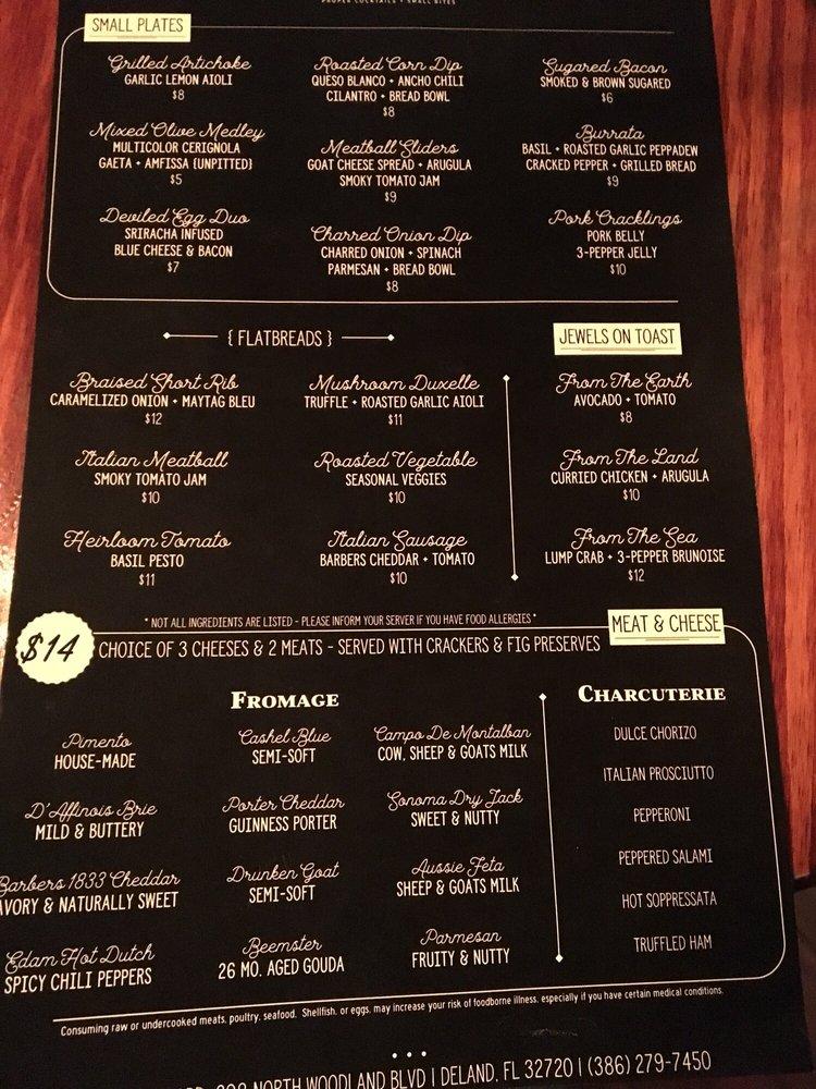 Menu at The Boulevard pub & bar, DeLand