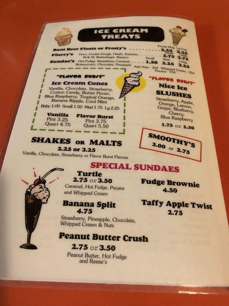 Menu at The Rootbeer Stand restaurant, Oglesby