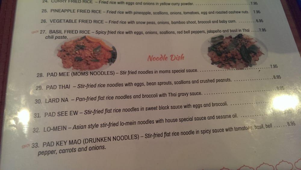 Menu at Ban Moon restaurant, San Angelo, 405 W Ave N