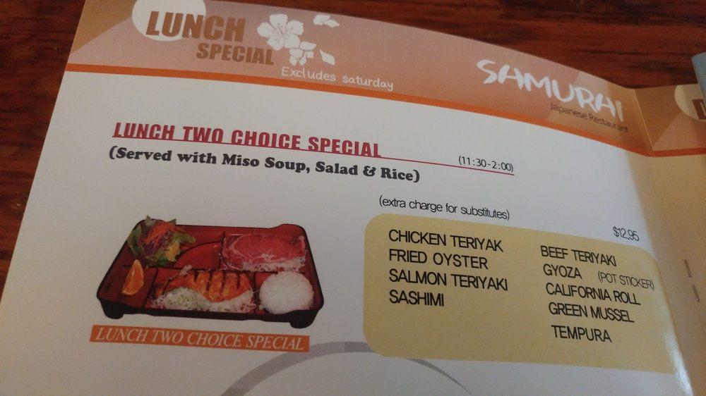 Samurai Japanese Restaurant Menu Prices at Lucas Hampton blog