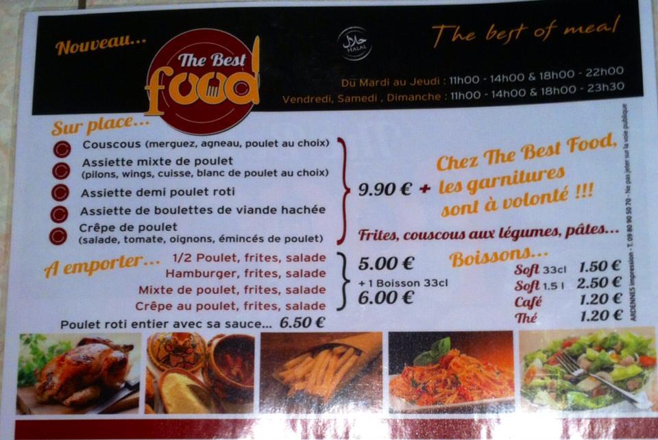 Menu at The Best Food restaurant, Charleville-Mézières