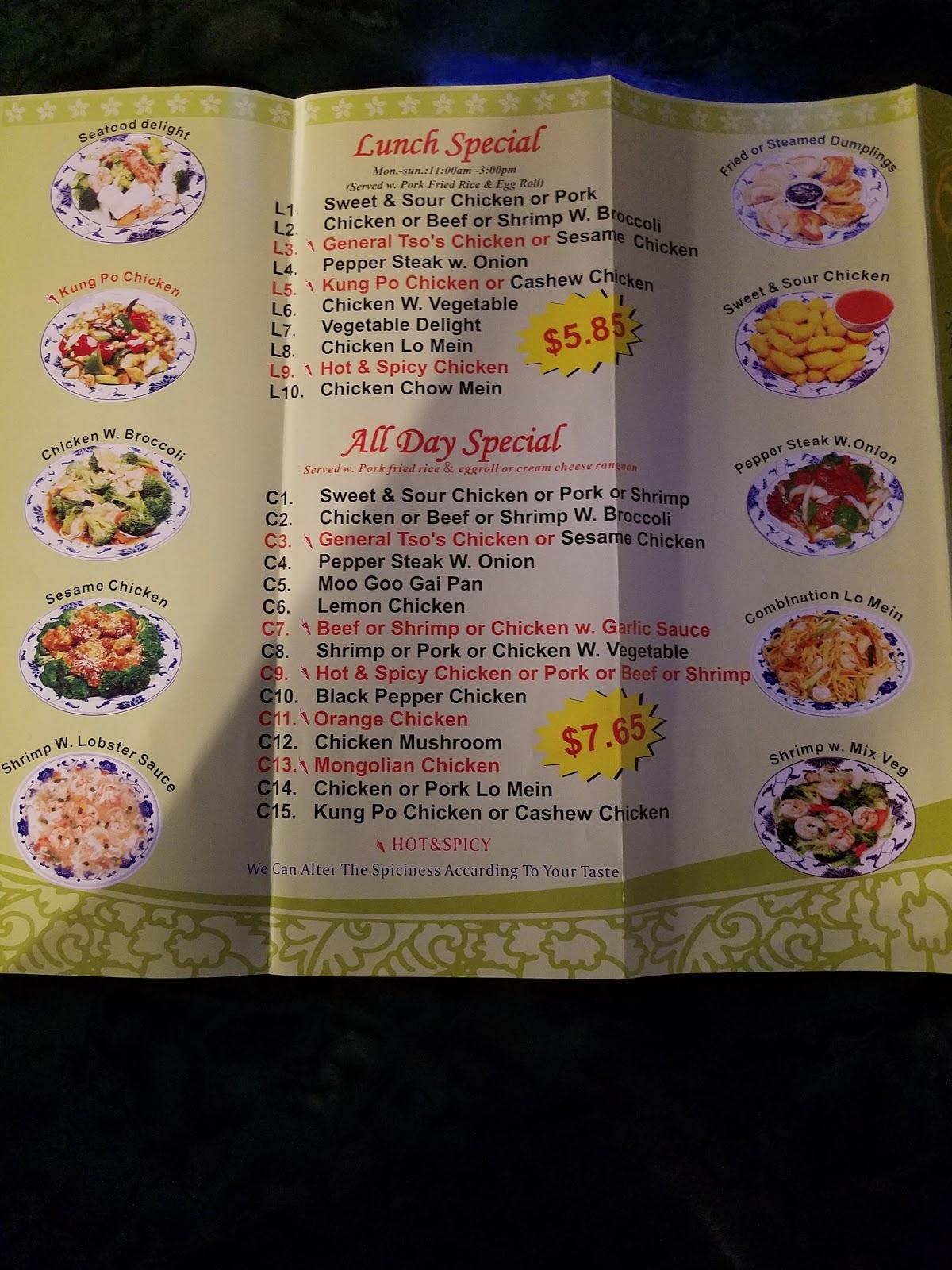 Carta del restaurante China Wok, Clifton