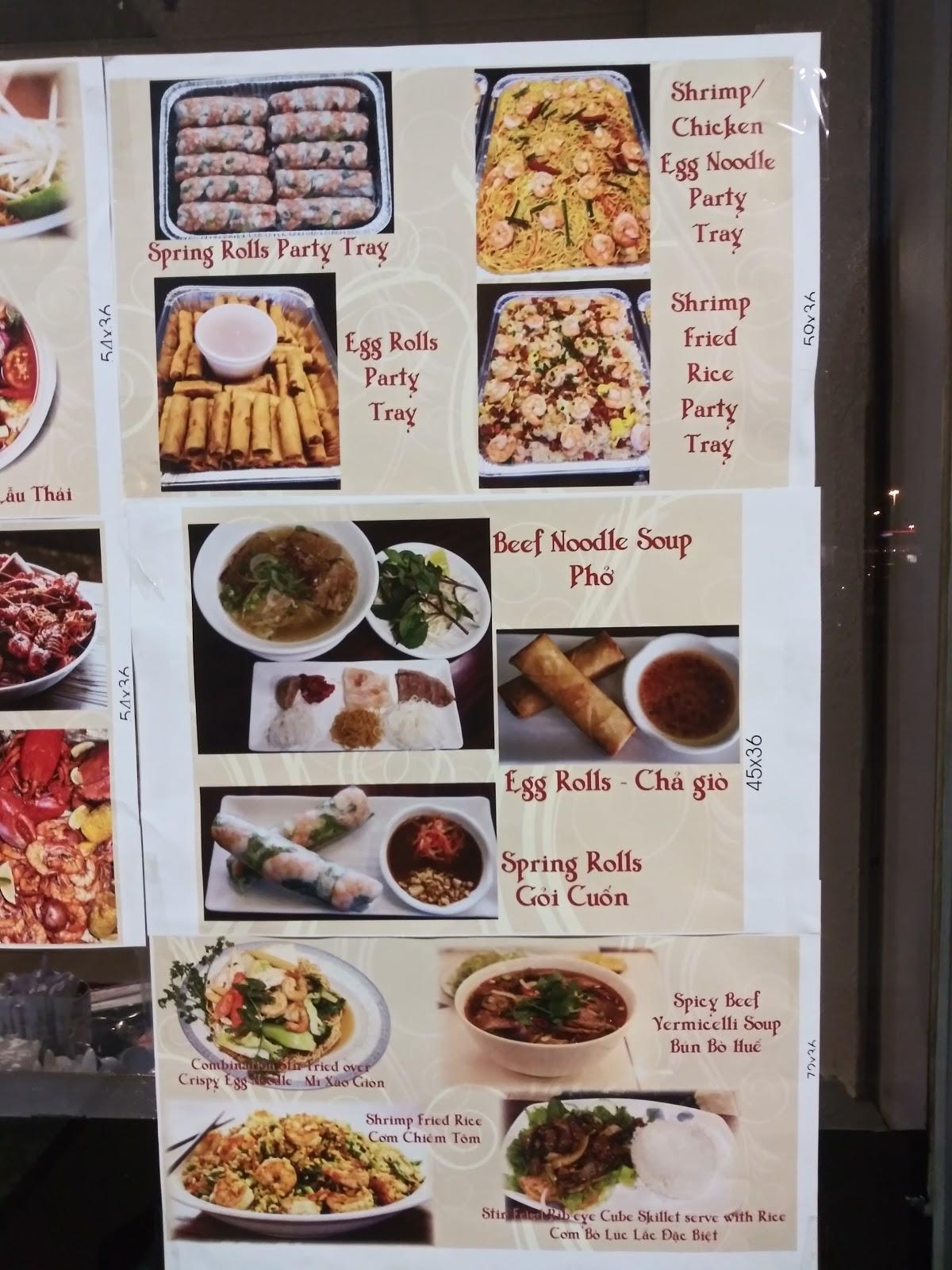 Menu at Pho House restaurant, Hemet