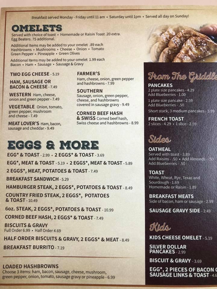 Menu at C & R Homestyle Cafe, Lake Odessa