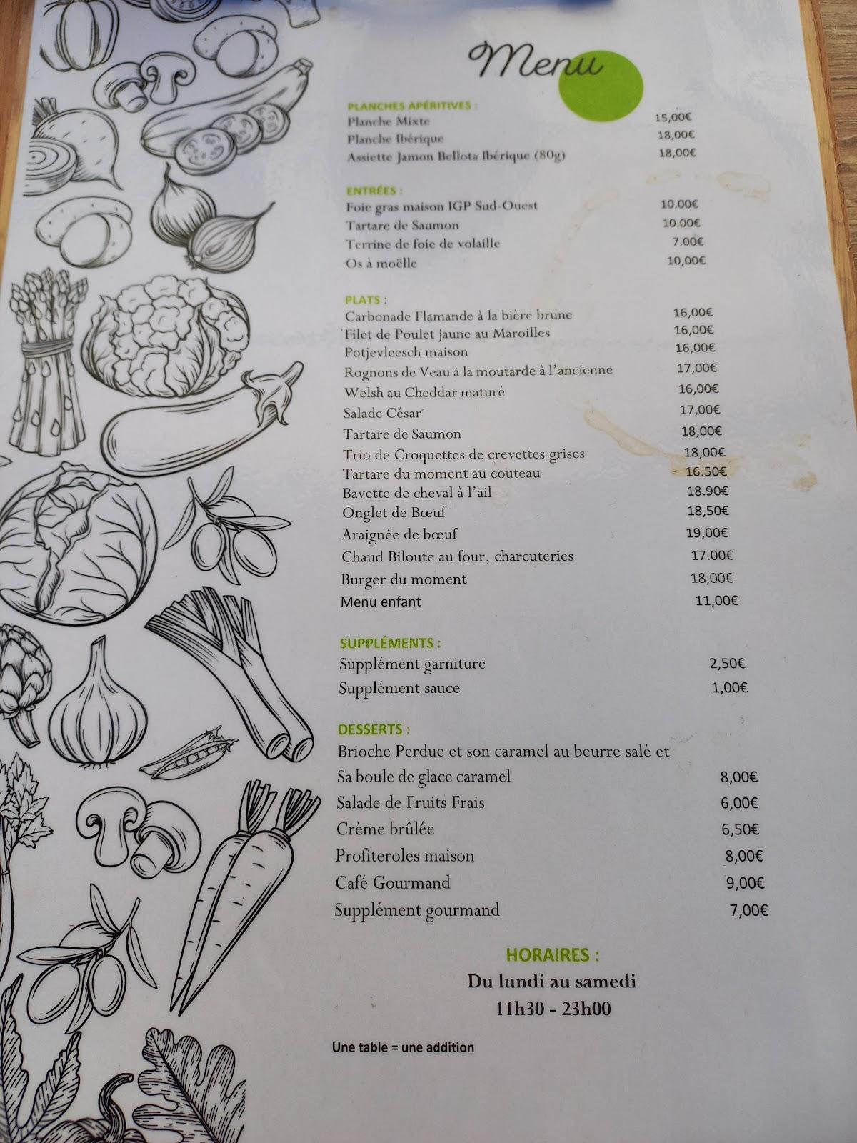 Menu au Le Terrier restaurant, Hallennes-lez-Haubourdin
