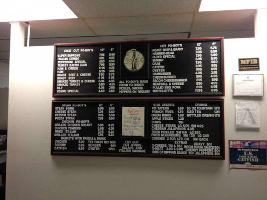 Menu at Po-Boy Express restaurant, Ocean Springs