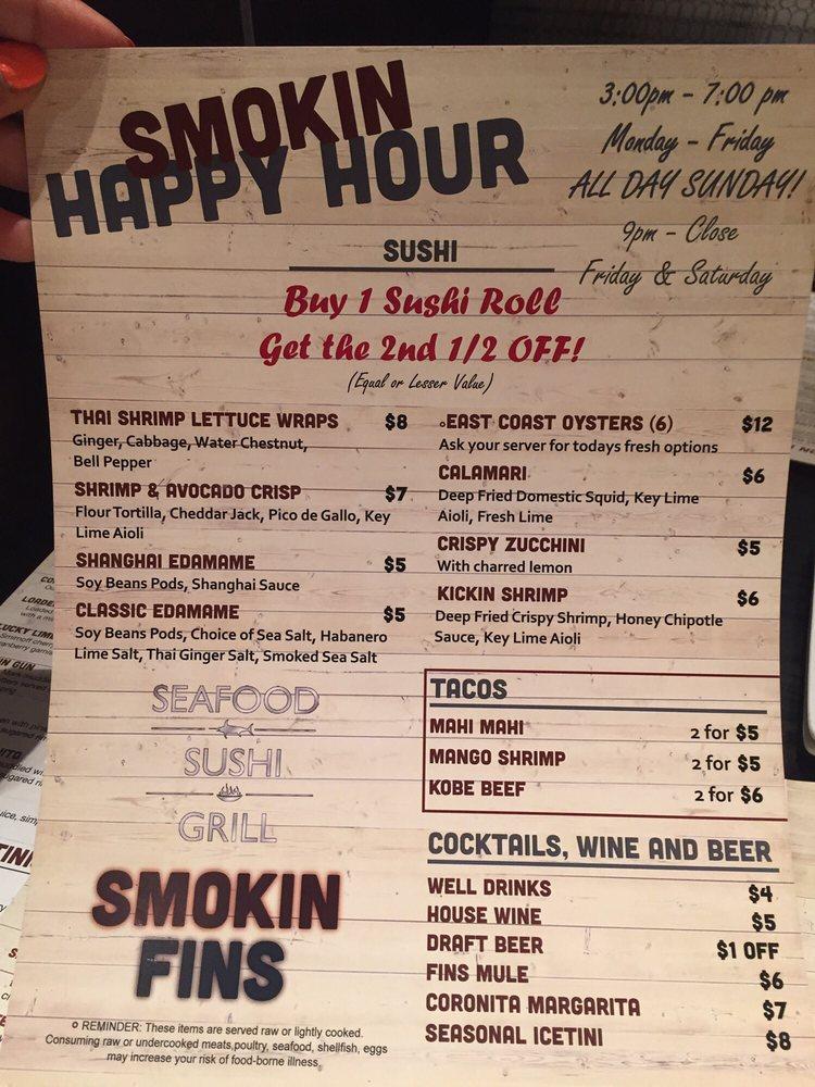 Menu at Smokin Fins restaurant, Chandler
