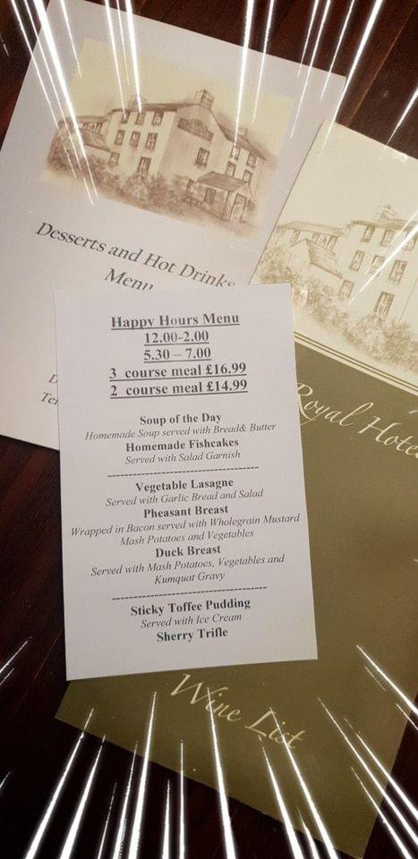Menu at The Royal Hotel pub & bar, Matterdale
