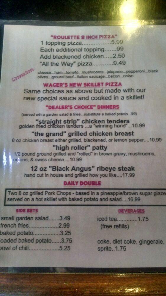 Menu at Wagers Grill and Bar, Macon