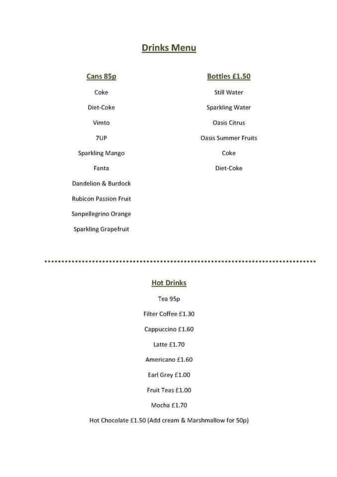 Menu at Auction Eats cafe, Garstang, Garstang Rd