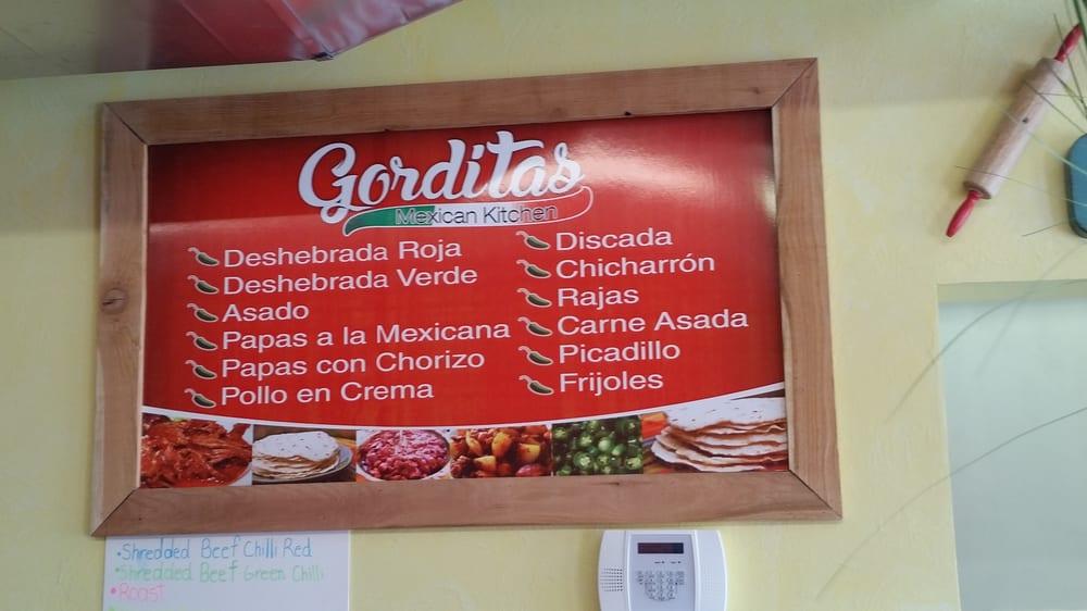 Menu at Gorditas Mexican Kitchen restaurant, Oklahoma City, SW 44th St