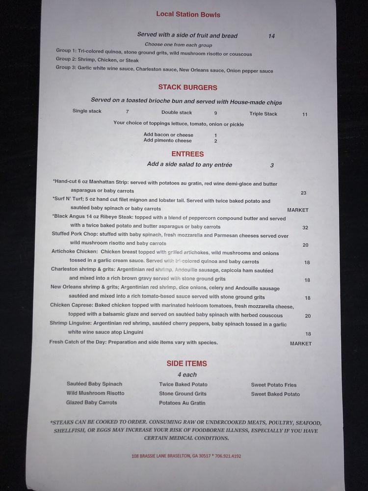 Menu at Local Station pub & bar, Braselton
