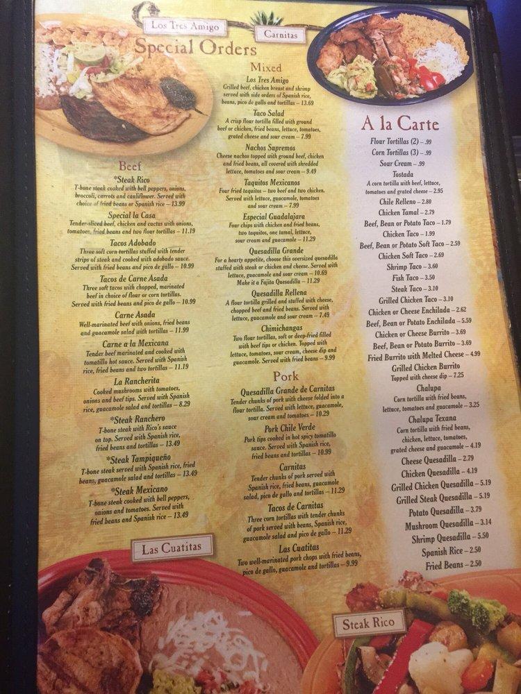 Menu at Rico's Mexican Grill restaurant, Mechanicsville, Brashier Blvd