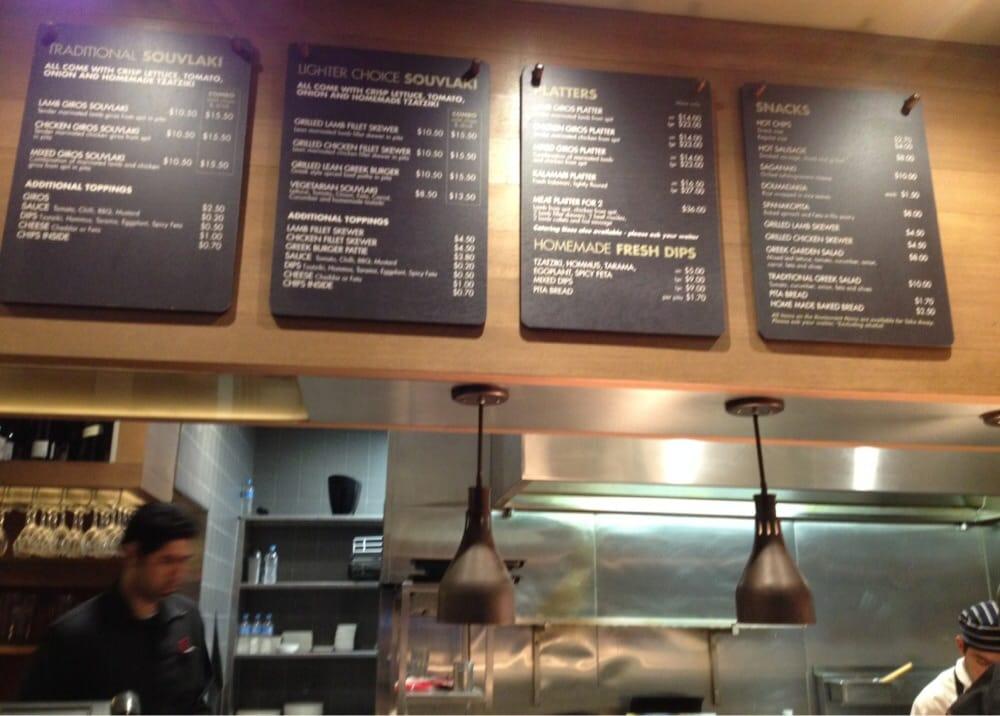 Menu at Stalactites Restaurant, Melbourne
