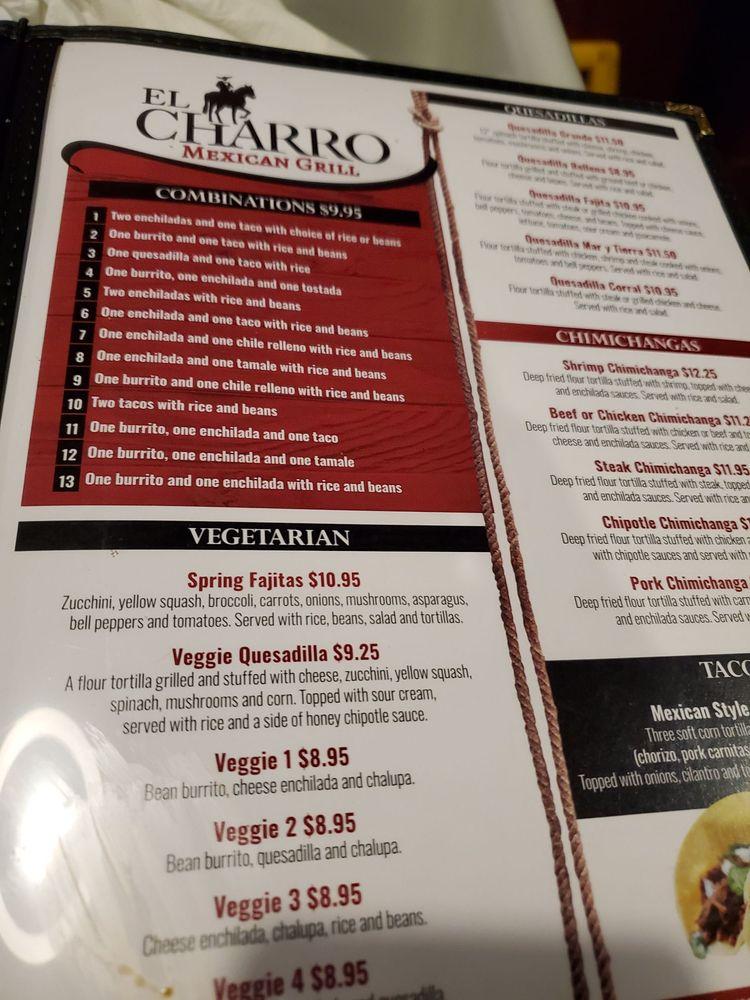 Menu at El Charro Mexican Grill Verona restaurant, Verona