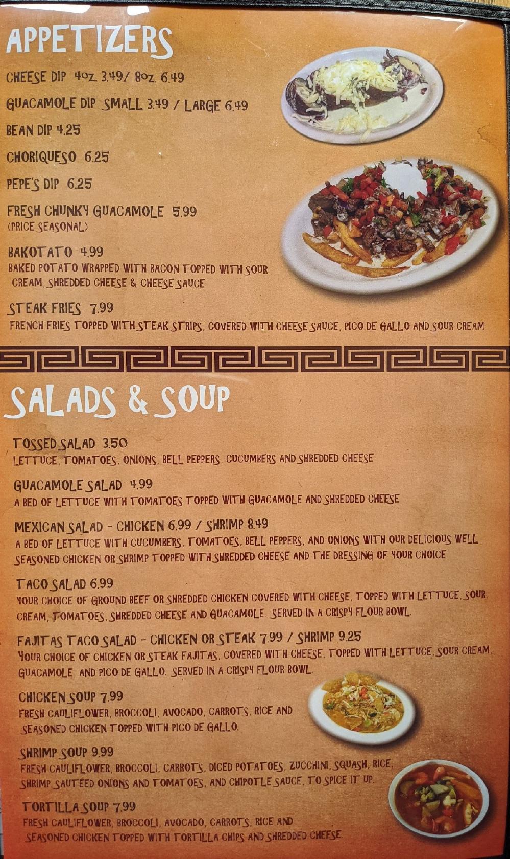 Menu at La Catrina Mexican Restaurant, Campbellsville