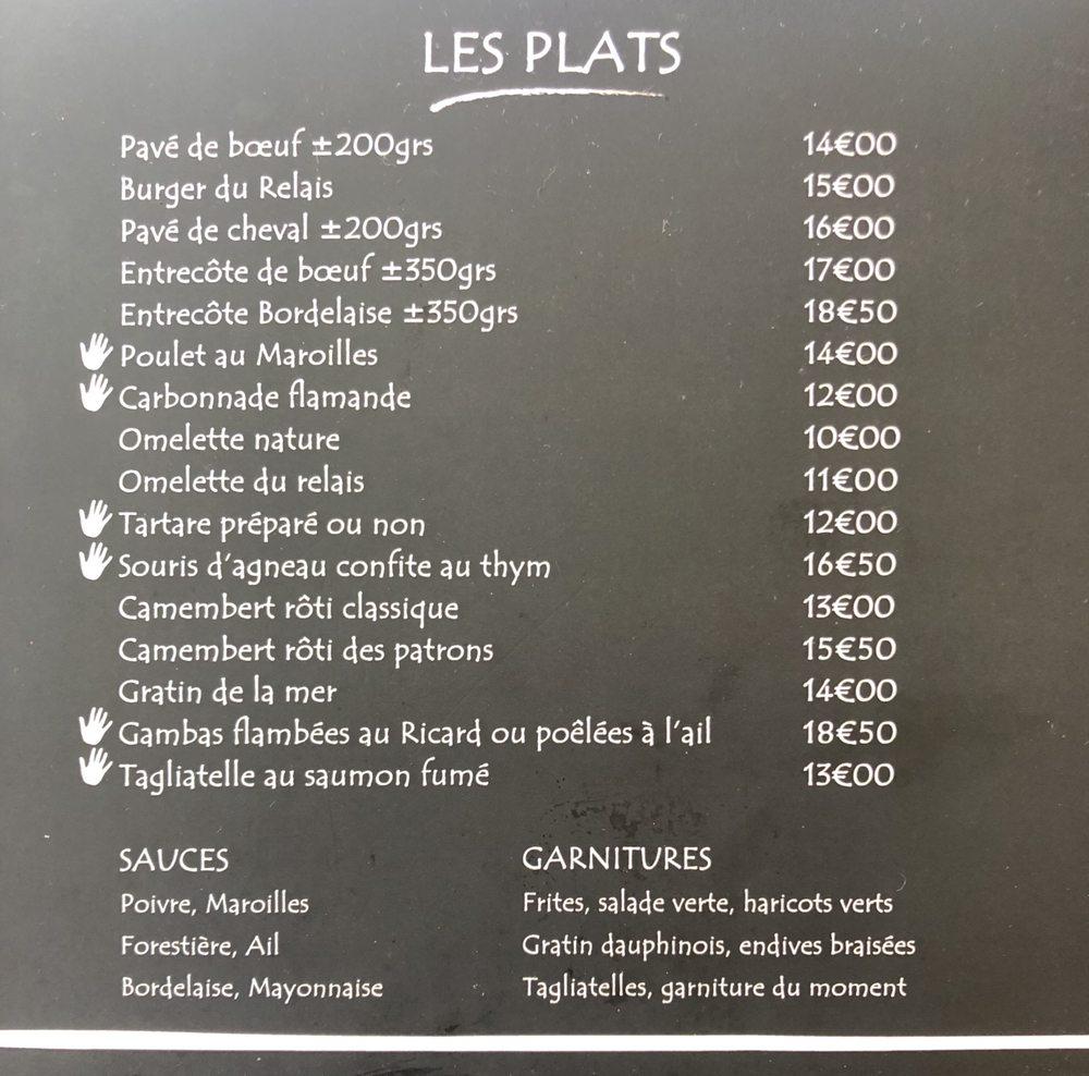 Menu au Le Relais de Beaulieu pub et bar, Wattrelos