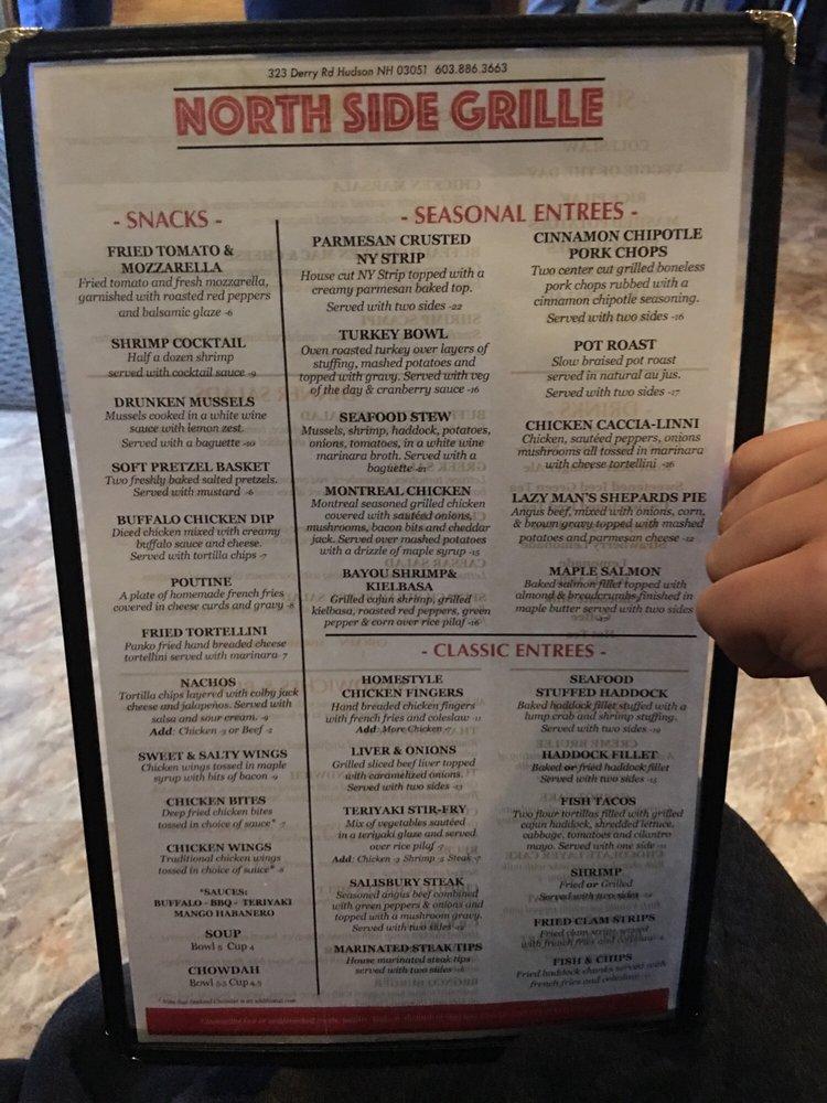 Menu at North Side Grille restaurant, Hudson