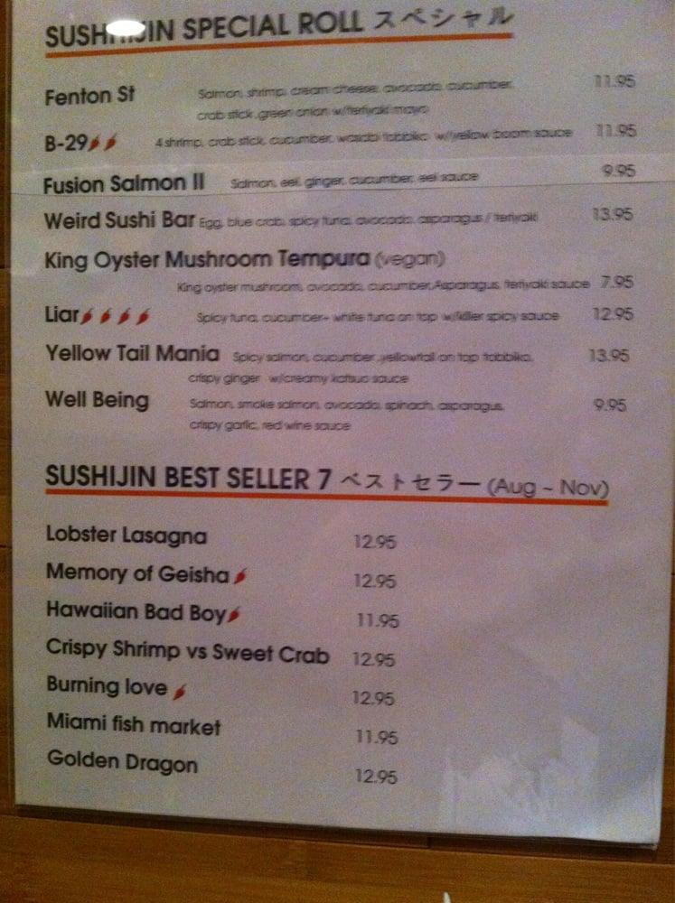 Menu at Sushi Jin Next Door restaurant, Silver Spring